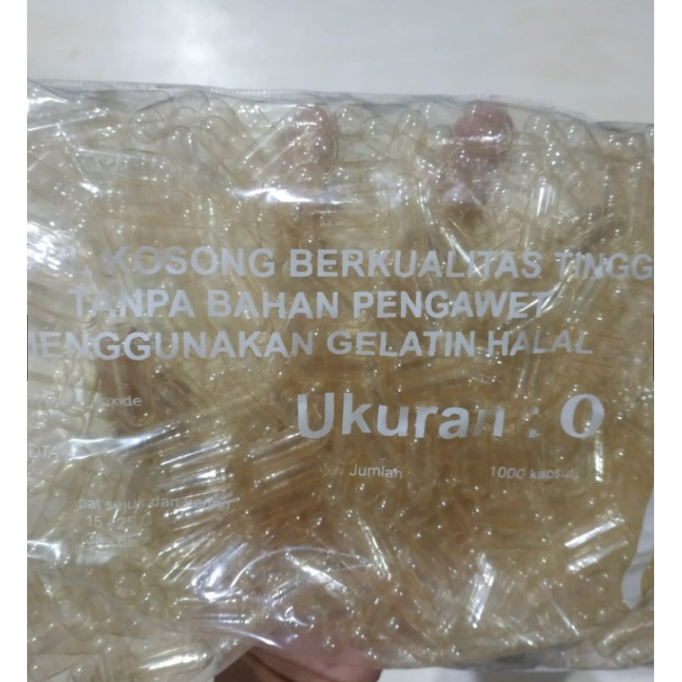 Jual -- Cangkang Kapsul Kosong Ukuran no 0 _ non Minyak - serbuk -- Uk Nomor Transparan Natural ...