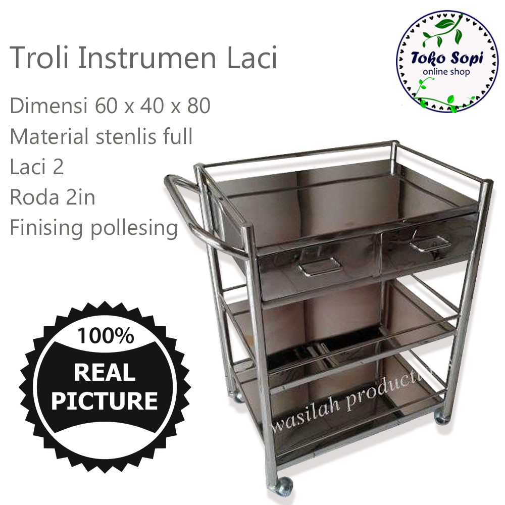 Jual Troli Instrumen Laci - Troli Rumah sakit - Troli Alkes Kesehatan ...