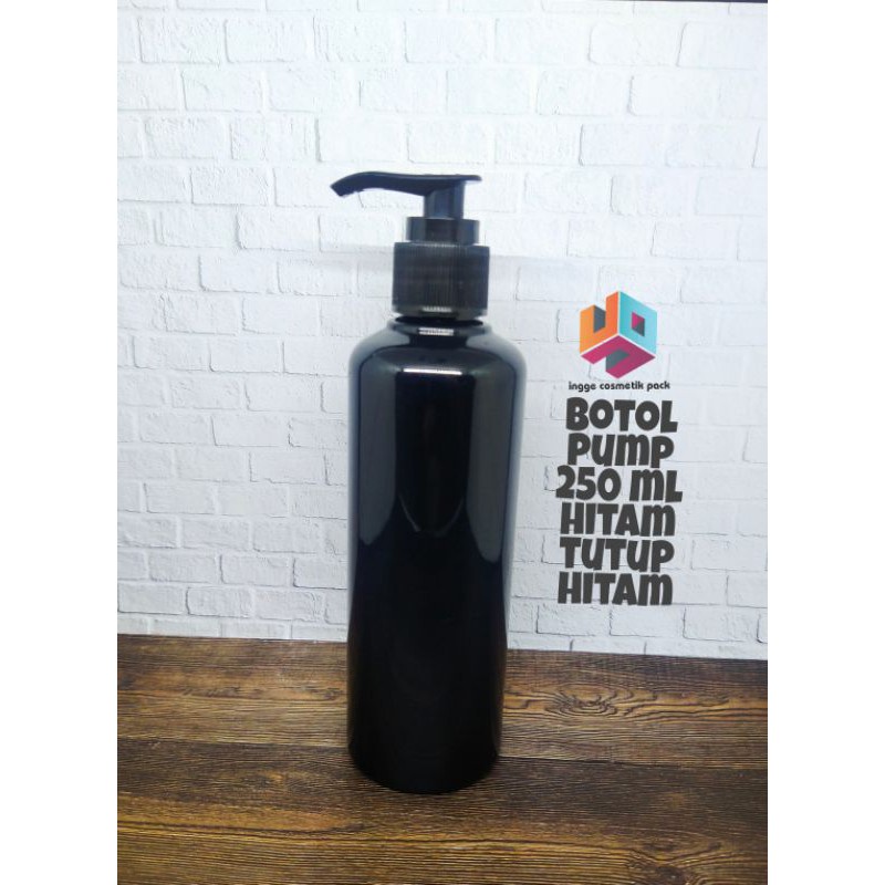 Jual BOTOL PUMP 250 ML HITAM TUTUP HITAM | Shopee Indonesia