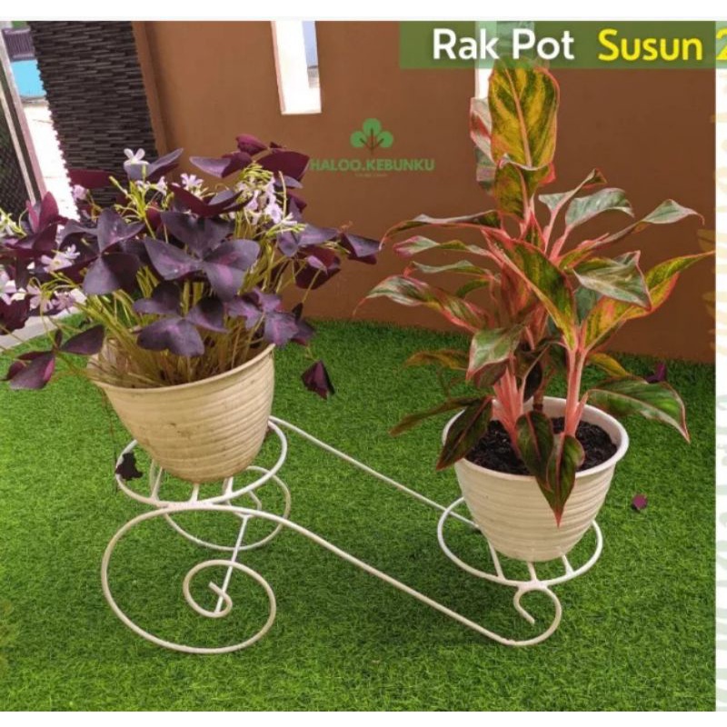 Jual HK rak pot tanaman/rak pot stending 2 susun murah | Shopee Indonesia