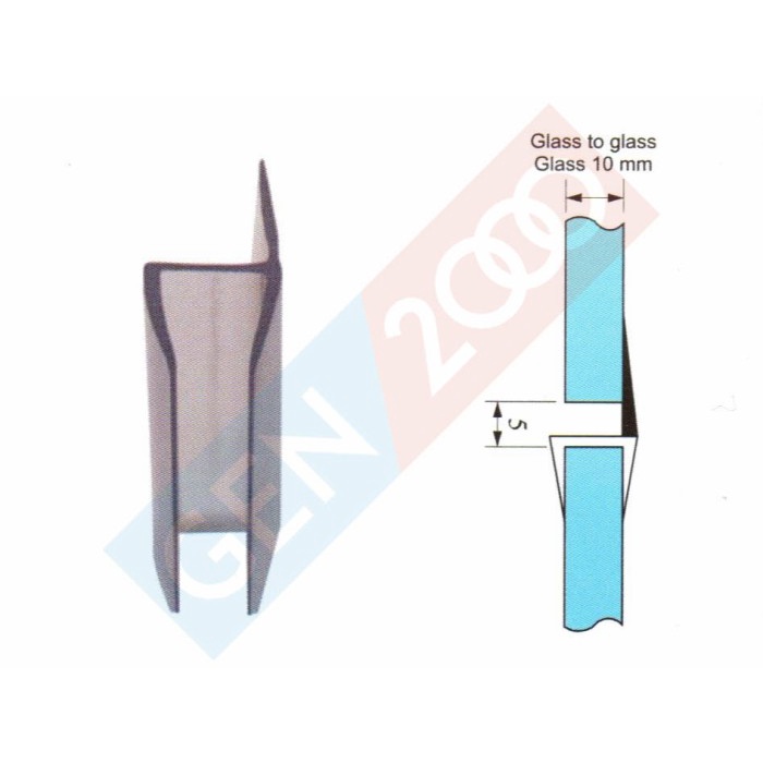 Jual Ki5K81I Seal Pintu Kaca Kamar Mandi Model Lurus Bentuk H Glass ...