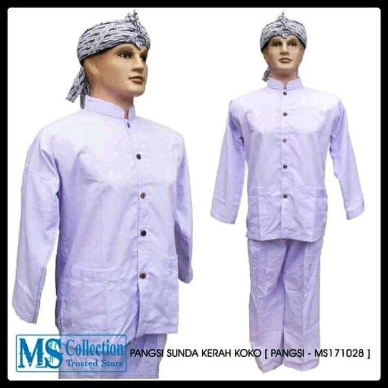 Jual baju pangsi sunda kerah koko putih polos | Shopee Indonesia