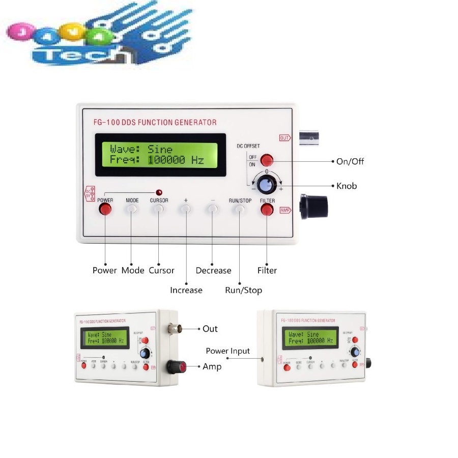 Jual FG-100 DDS 1Hz-500kHz Function Generator Sinyal Frekuensi ...