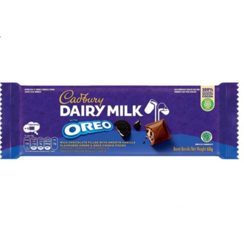 Jual cadbury dairy Milk oreo 40gr & 60gr /cadbury oreo(minimal beli 2pc ...