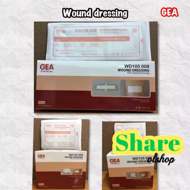 Jual Wound Dressing 6 x 7 cm Penutup Luka Plester Transparan Anti Air 1 ...