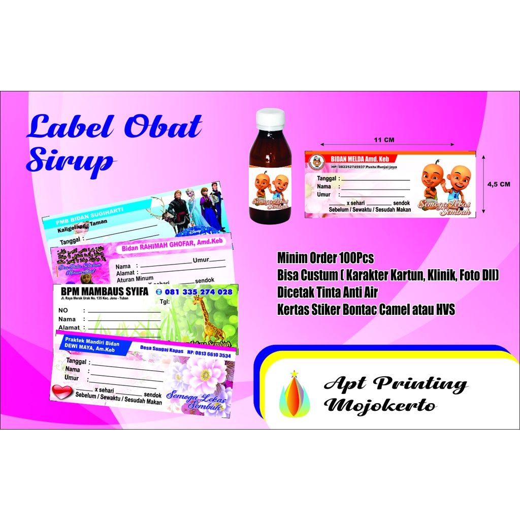 Jual Paket stiker sirup 100 pcs (gratis 100pcs klu pesan 1000) | Shopee ...