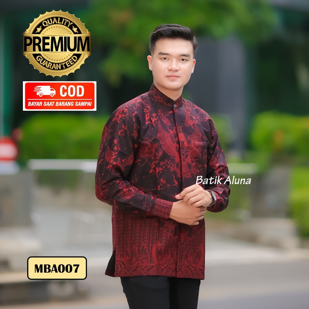 Jual Aluna Batik Koko Muslim Pria Lengan Panjang Baju Kemeja Batik ...