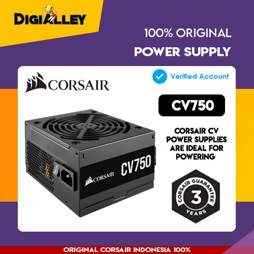 Jual Corsair 750Watt Power Supply Bronze Certified PSU CV750 Black 80 Plus | Shopee Indonesia