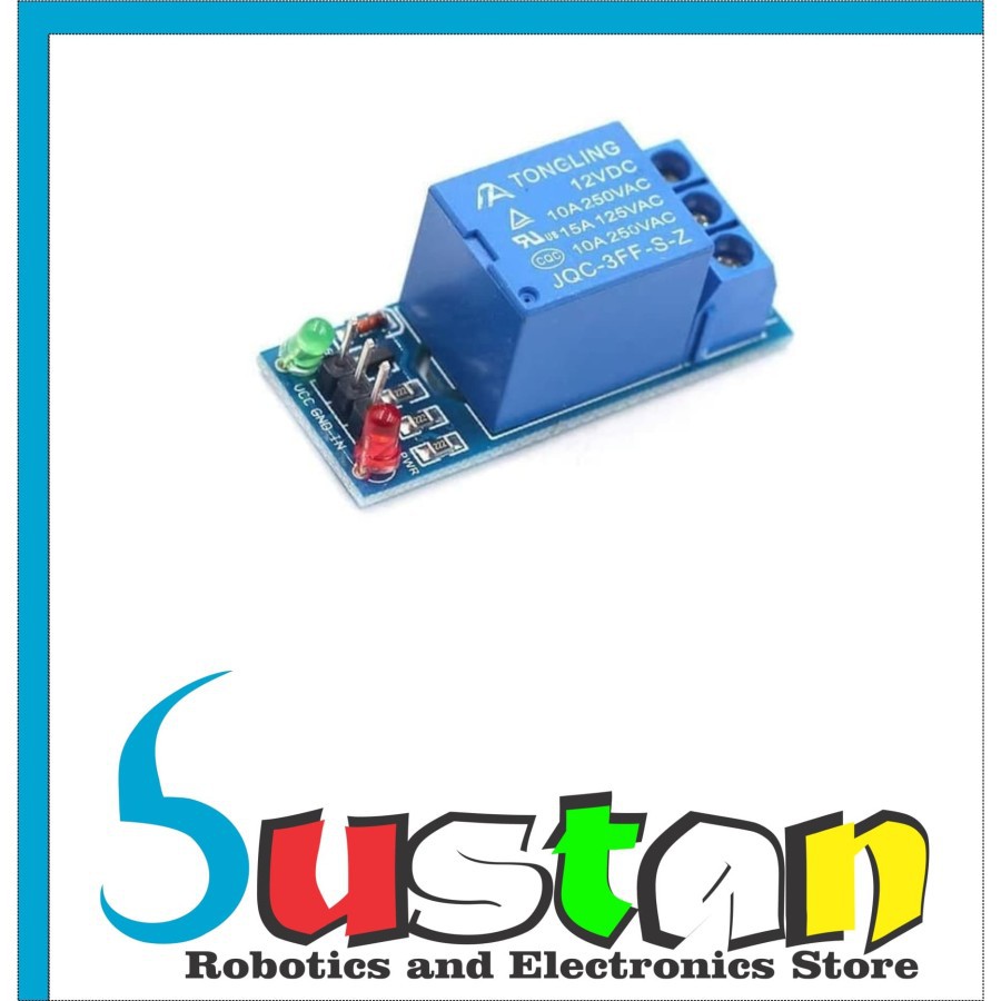 Jual Relay Module 1 Channel 12V with LED indicator red and blue Arduino ...