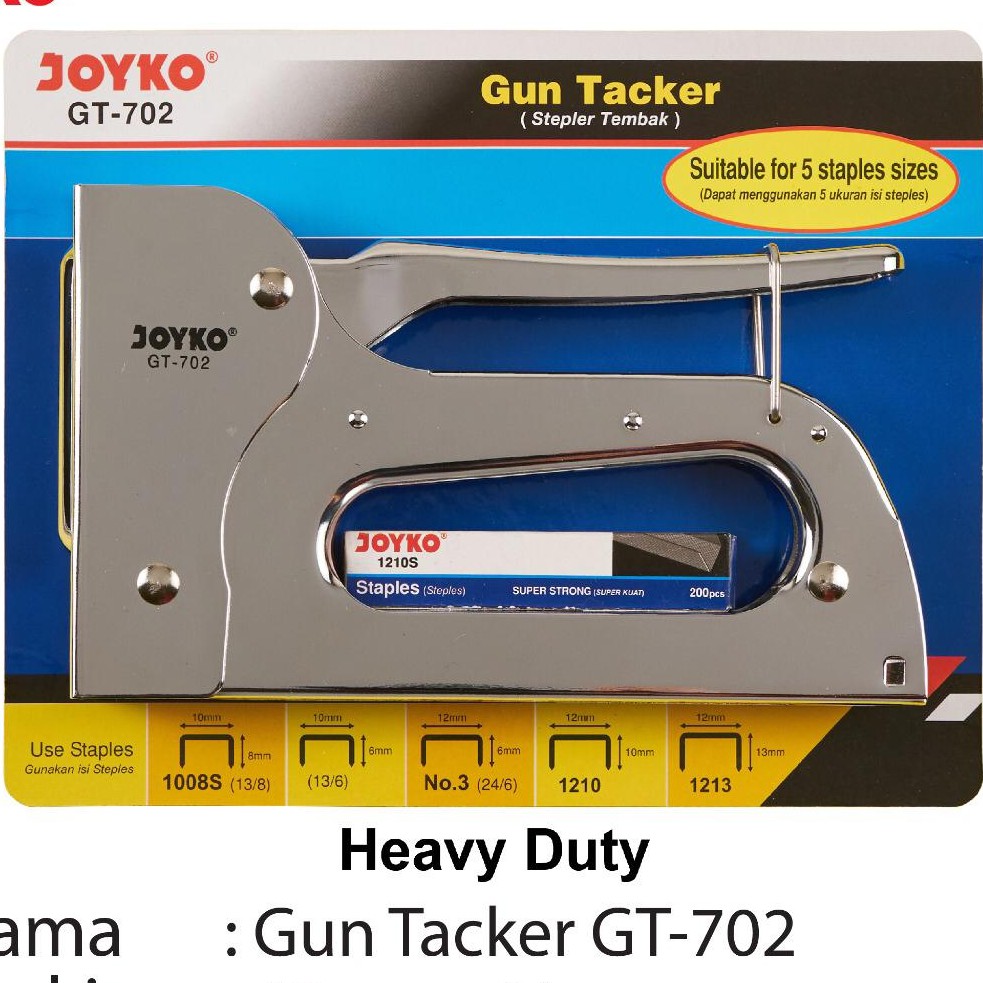 Jual Gun Tacker Joyko GT - 702 (model TERBARU, FULL STAINLESS) | Shopee ...
