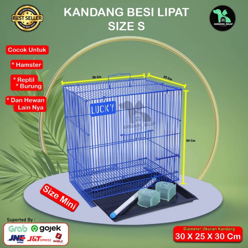Jual KANDANG BESI LIPAT SIZE S MINI (30x25x30) u/kandang hamster ...