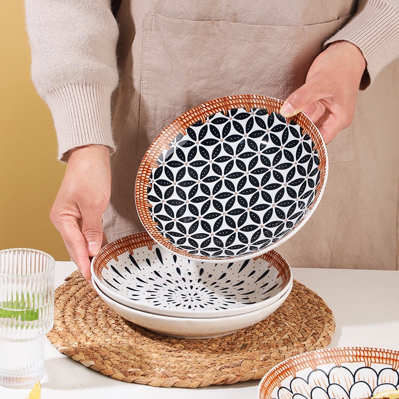 Jual HHS Piring Keramik Motif Anyaman Ukuran 20cm | Shopee Indonesia