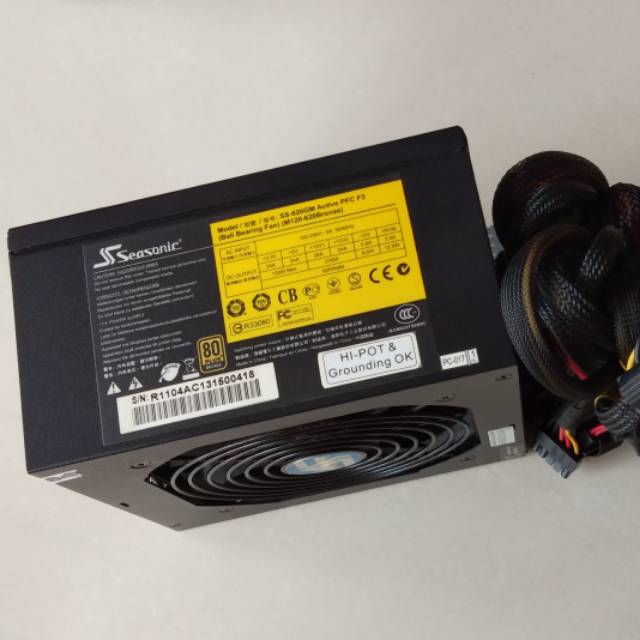 Jual PSU BEKAS Seasonic SS-620GM active PFC F3 620Watt Modular 80 ...