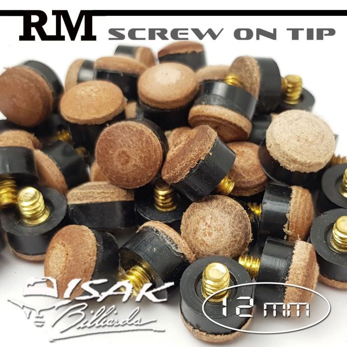 Jual RM Screw On Tip - 12 mm Cue Tips Baut Besi Stick Billiard Stik ...