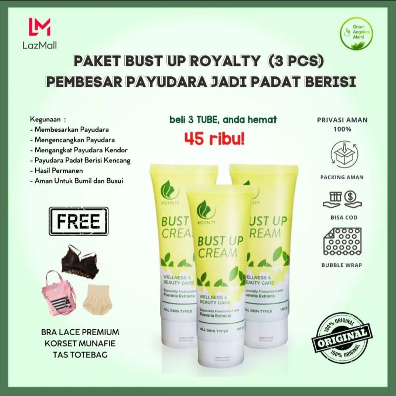Jual PAKET BUST UP ROYALTY Original 100% BPOM isi 3 Tube Bust Up ...