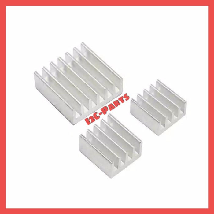 Jual 3pcs Adhesive Raspberry Pi 3 Heatsink Cooler Pure Aluminium Heat ...