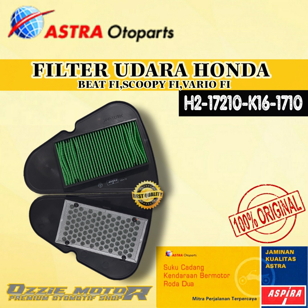 Jual FILTER UDARA ASPIRA ORIGINAL TIPE K16 MOTOR HONDA BEAT FI,SCOOPY ...