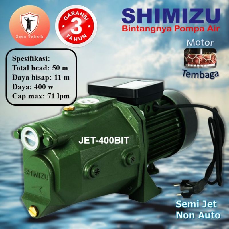 Jual Pompa Air/Semijet Shimizu Jet-400bit(Dorong 50M& Kap .71lpm ...