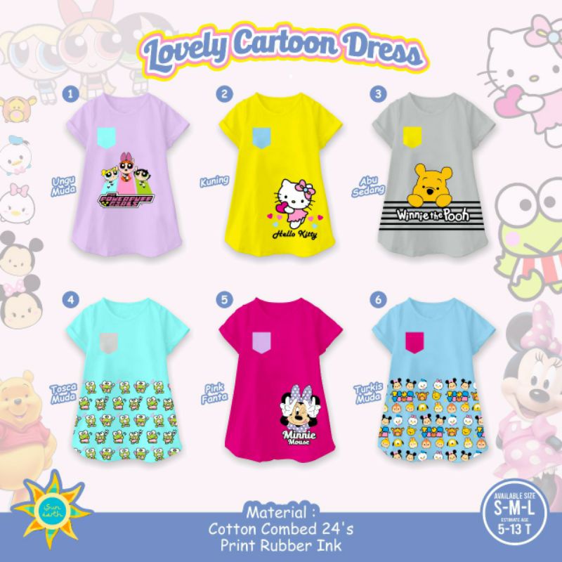 Jual Cartoon Dress by Sun Earth | Shopee Indonesia