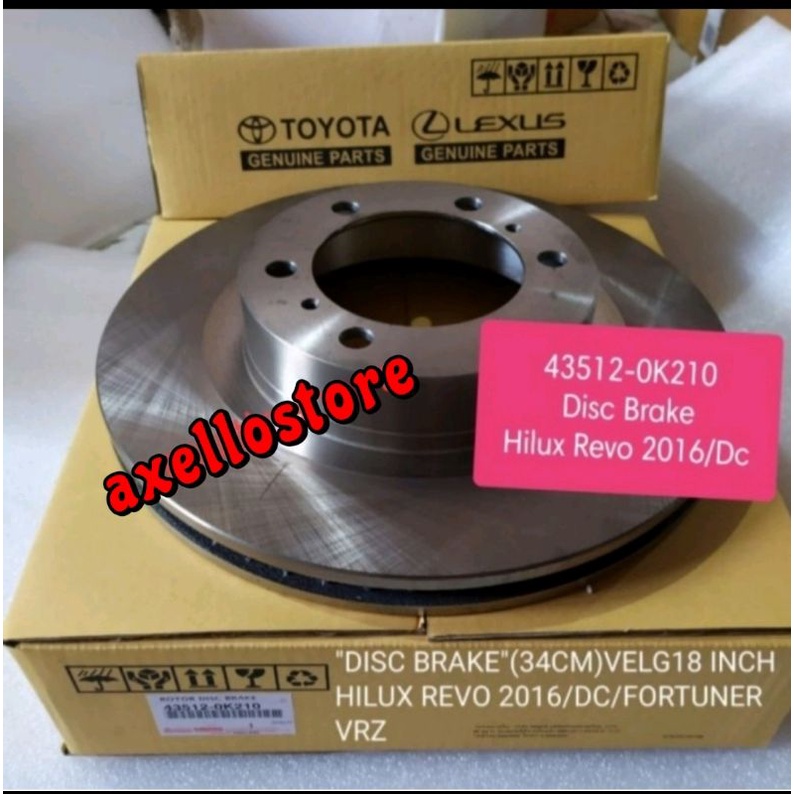 Jual piringan cakram disc brake Fortuner vrz 43512-0K210 | Shopee Indonesia