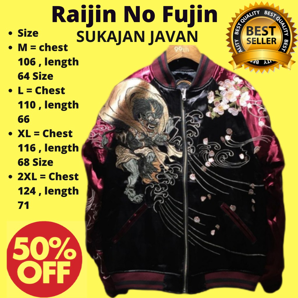 Jual Jaket Sukajan Raijin No Fujin by karakuri Tamashi javan sukujan jacket ori Jiket cowok ...