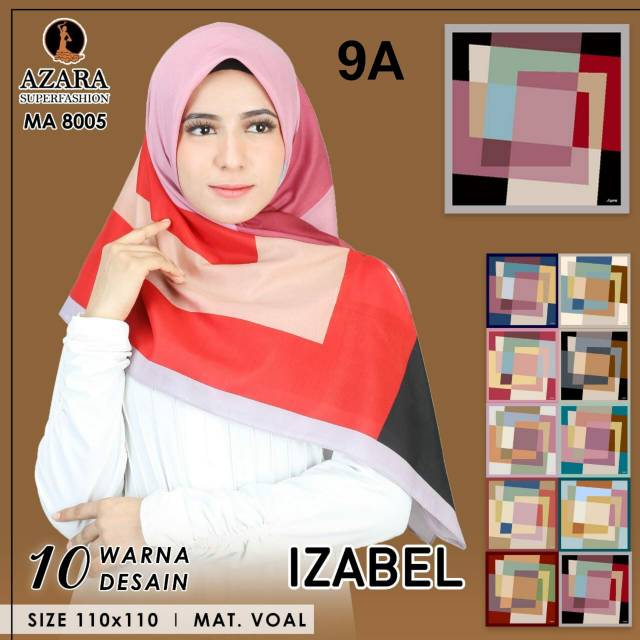 Jual Hijab Segiempat Motif Azara Termurah / Jilbab Segi empat Azara ...