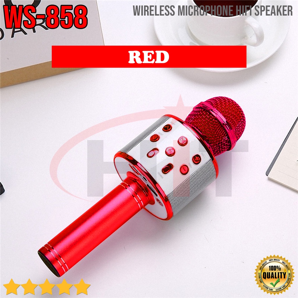 Jual Speaker Microphone Karaoke Mikrofon Wireless Bluetooth WSTER WS-858 Mic Smule | Shopee ...