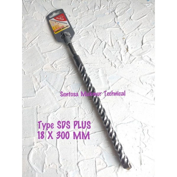 Jual TJAPMATA 18 x 300 MM Mata Bor Beton Colok SDS Plus Tjap Mata ...