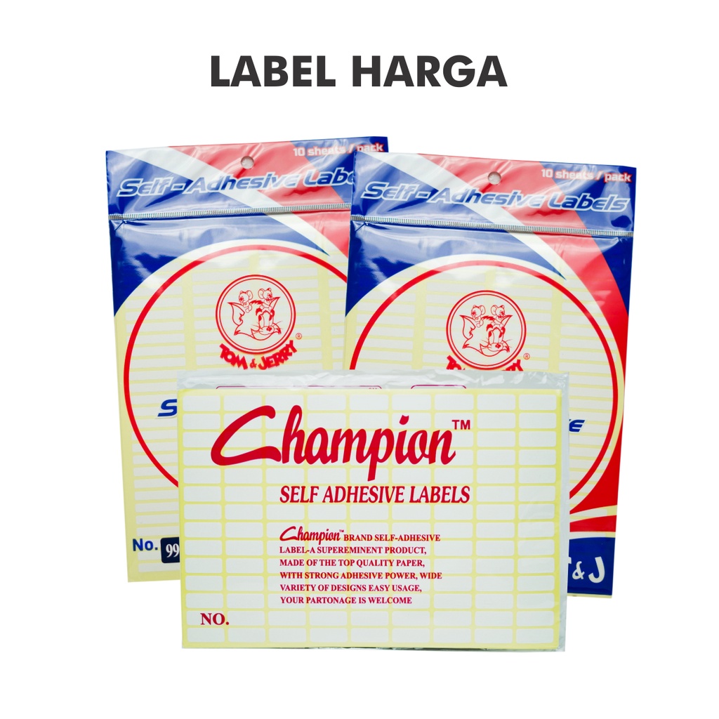 Jual Label Harga Stiker Nama Undangan Champion No 99 No 103 No 112 Isi ...