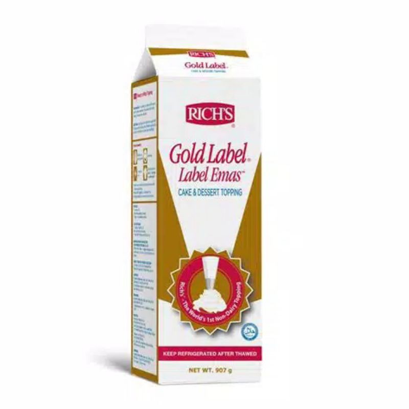 Jual Rich's Gold Label Non Dairy Whipping Cream 907gr dan 500gr ...