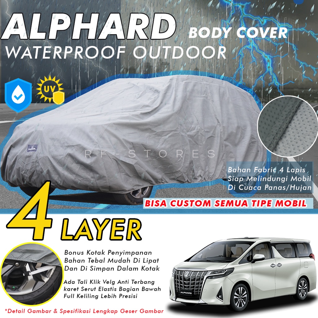 Jual OUTDOOR PREMIUM body Cover sarung Mobil Waterproof alphard serena ...
