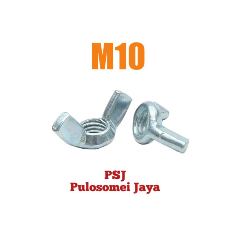 Jual Wing Nut M10 / Mur Kuping M10 / Mur Kupu Kupu M10 / Galvanis ...