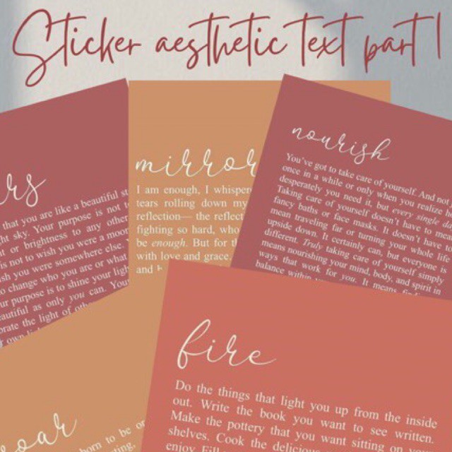 Jual STICKER AESTHETIC TEXT PART 1 ( 10 PCS) | Shopee Indonesia