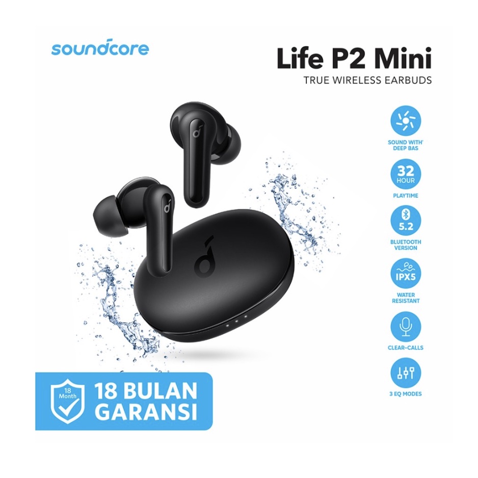 Jual Headset Bluetooth Anker Soundcore life P2 Mini - A3944011 - BLACK ...