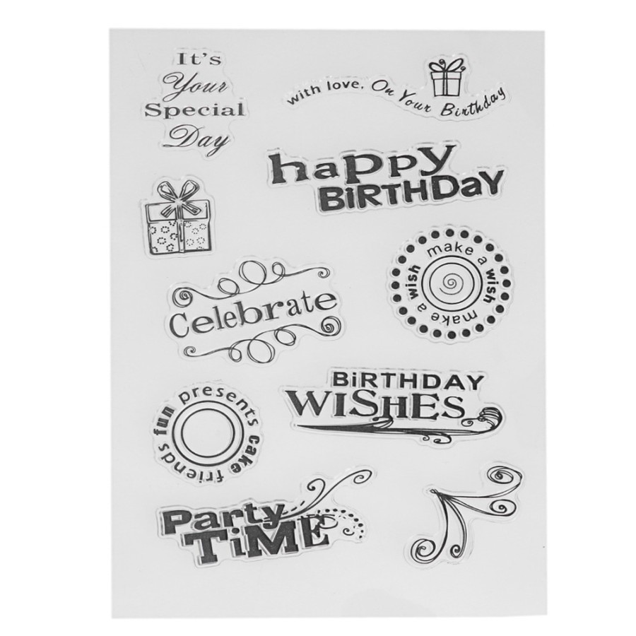 Jual Clear Stamp (Stempel Transparan/Bening) - Letter "PARTY TIME, etc ...