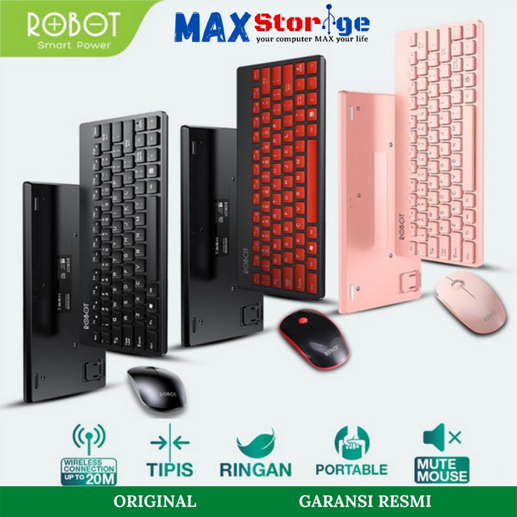 Jual KEYBOARD AND MOUSE KM3000 ROBOT PORTABLE MINI WIRELESS | Shopee ...