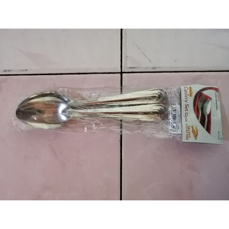 Jual sendok makan steinless steel berkualitas merk cek gambar | Shopee ...