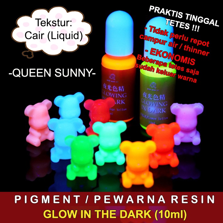Jual PEWARNA RESIN GLOW IN THE DARK 10ML CAT FOSFOR LIQUID PIGMENT ...