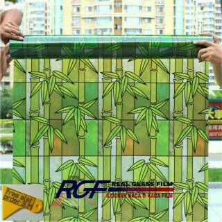 Jual STIKER KACA MOTIF BAMBU HIJAU BESAR ATAU STICKER JENDELA MOTIF ...
