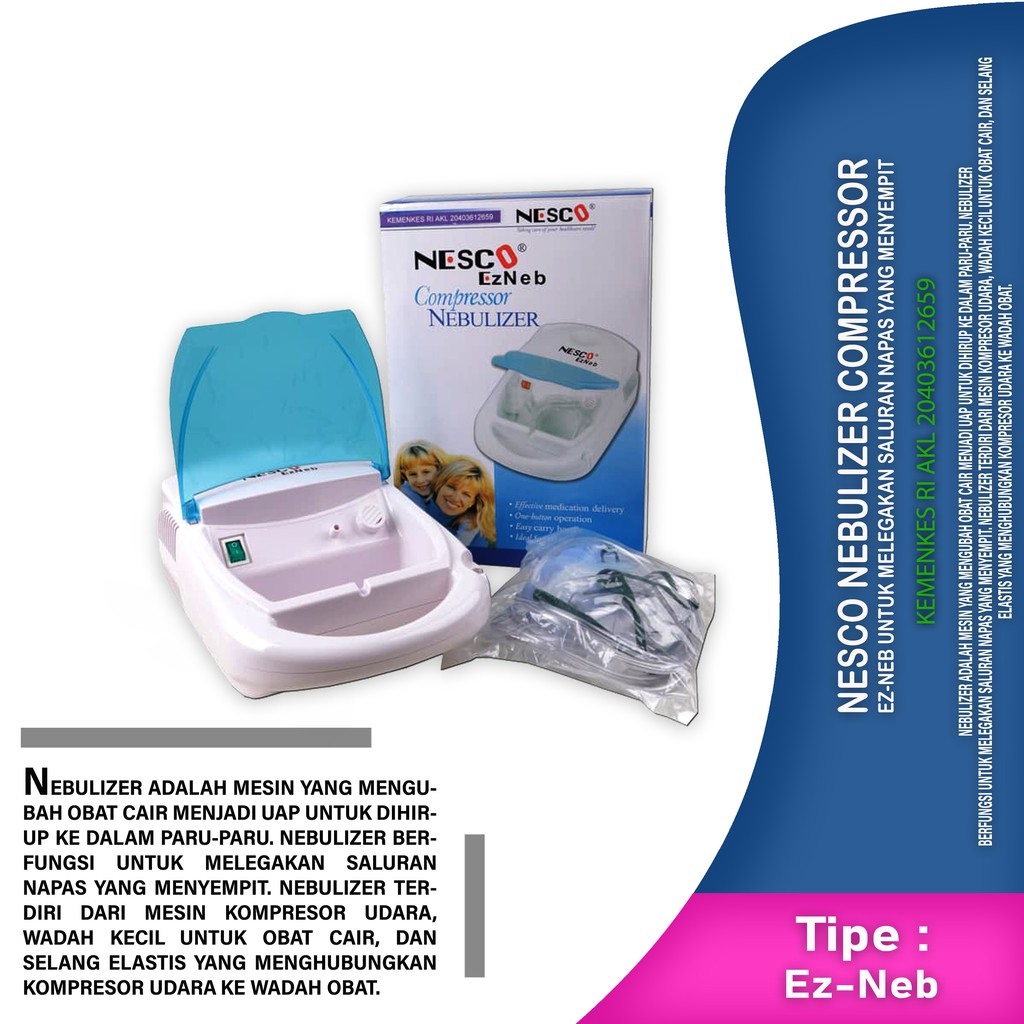 Jual Nesco Nebulizer Compressor Ez-Neb untuk melegakan saluran napas ...