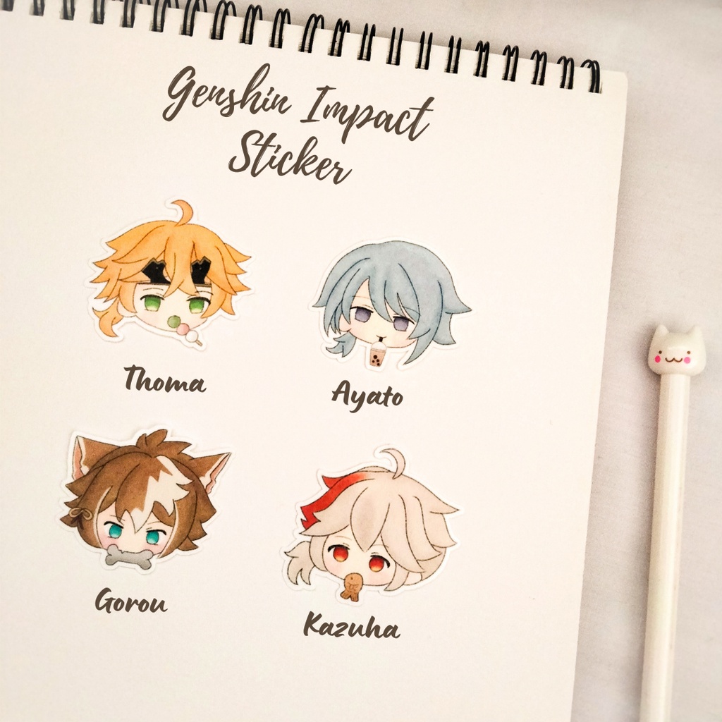Jual Sticker Genshin Impact Inazuma | Ayato Thoma Kazuha Gorou | Shopee ...