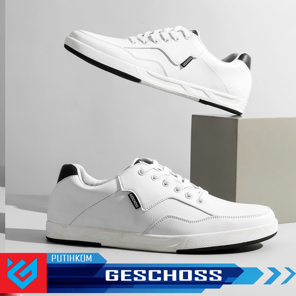 Jual GESCHOSS | 7805 Sepatu Sneakers FULL WHITE | Shopee Indonesia