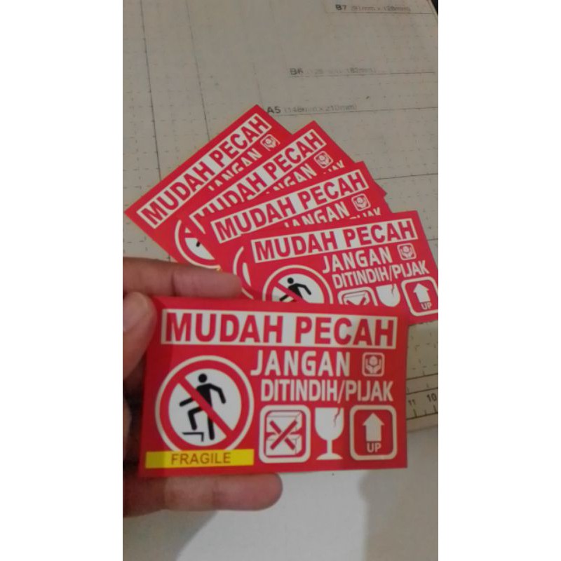 Jual stiker fragile kirim paket barang jangan dibanting aman bonus ...