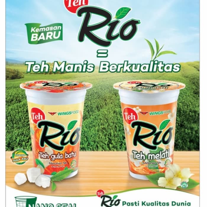 Jual TEH RIO GULA BATU 180 ML 1 DUS ISI @ 24 CUP | Shopee Indonesia