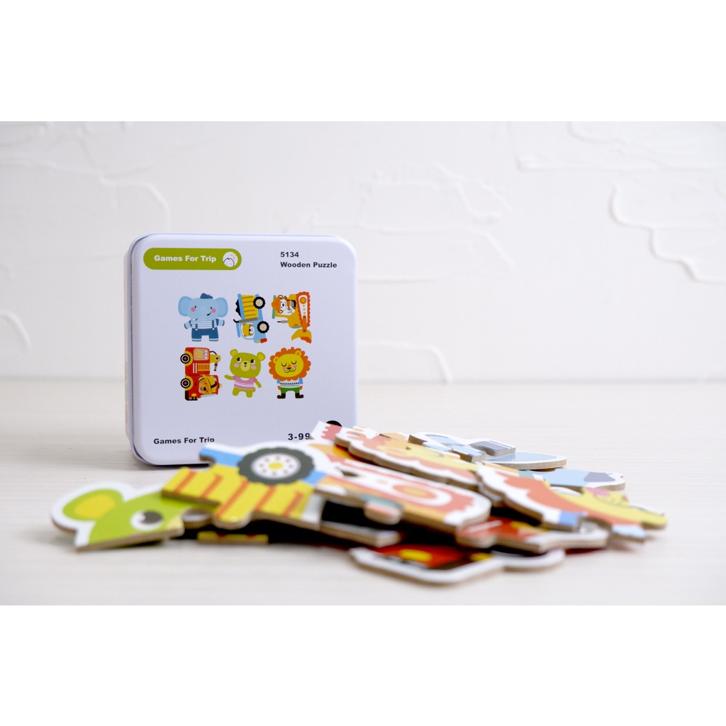 Jual Mainan Montessori Puzzle Kayu Games For Trip Balok / Blok Susun ...