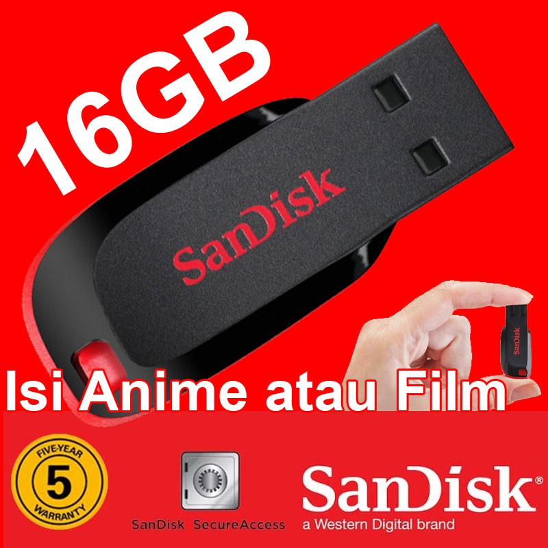 Jual Sandisk Cruzer Blade 16GB isi Film dan Anime | Shopee Indonesia