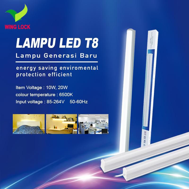 Jual Lampu Set LED T8 20 Watt Wing Lock | Shopee Indonesia