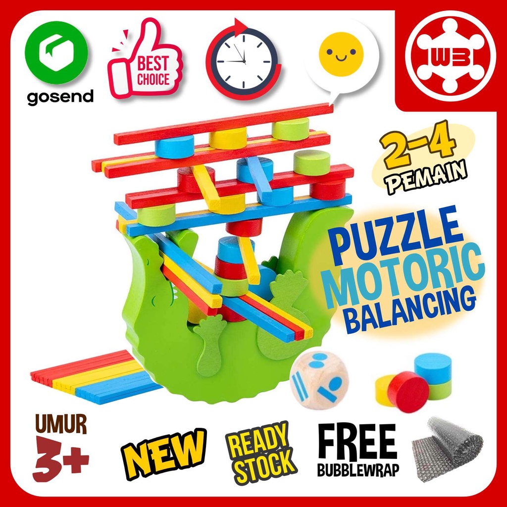 Jual Crocodile Stack Balance Board Game Permainan Edukasi ANAK UNO ...