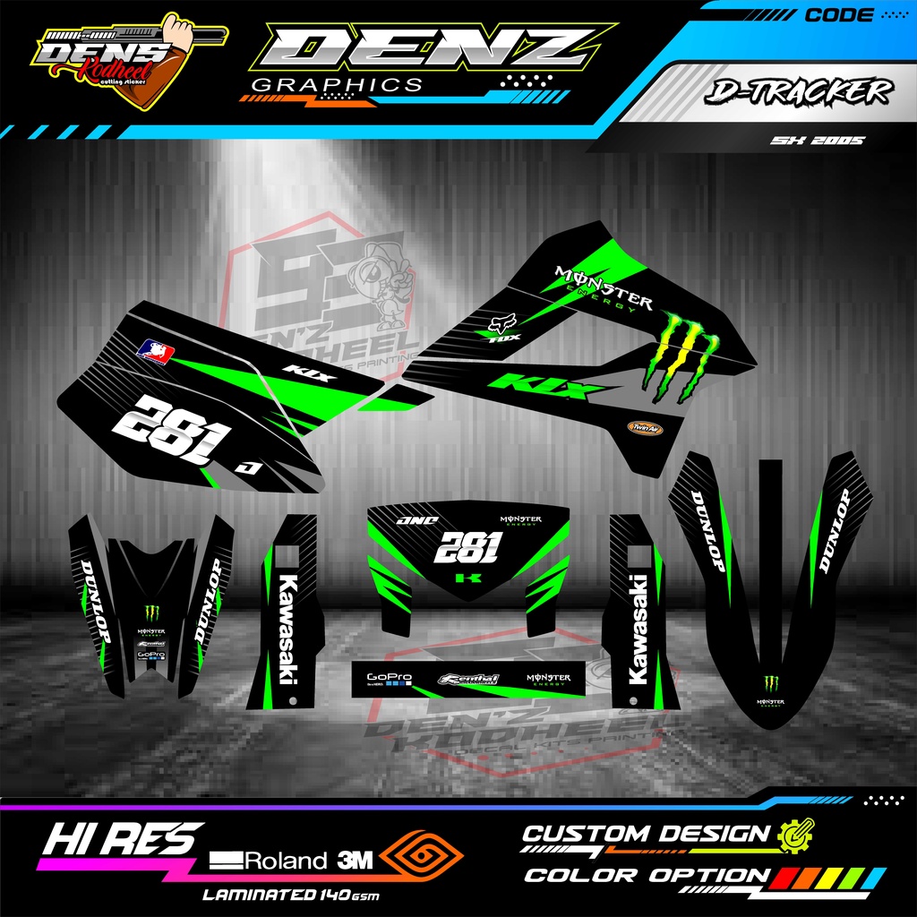 Jual DECAL STICKER KLX DTRACKER 250 FREE FULL CUSTOME NO NAMA SPONSOR ...