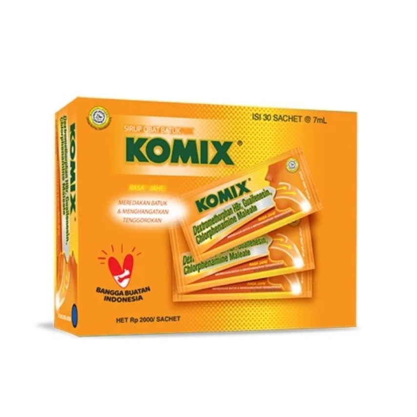 Jual Sirup Obat Batuk Pelega Tenggorokan KOMIX Box isi 30 sachet Cough ...